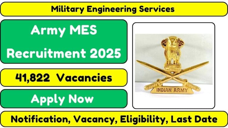 MES Recruitment 2025 Notification PDF, Eligibility Criteria, Apply ...